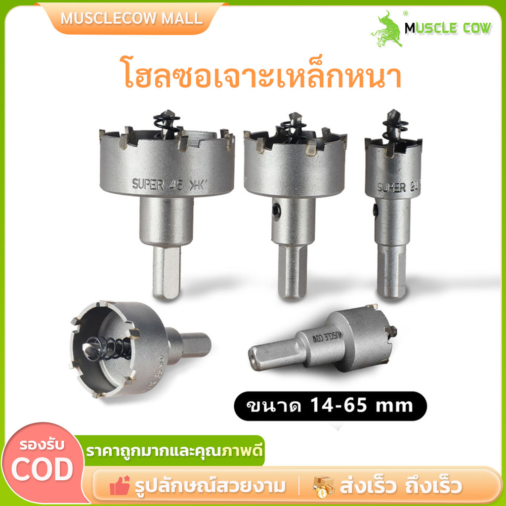 ดอกเจาะปูน MUSCLE COW โฮลซอ ขนาด 12-55 mm ดอกสว่าน เจาะไม้ HSS โฮลซอ ...