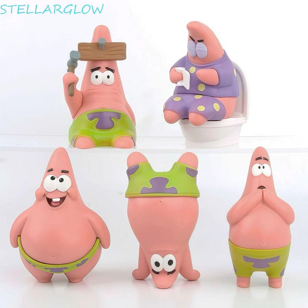 STELLARG 5 ชิ้น/เซ็ต Patrick Star ตัวเลข, PVC Smirking Patrick Star ของ ...