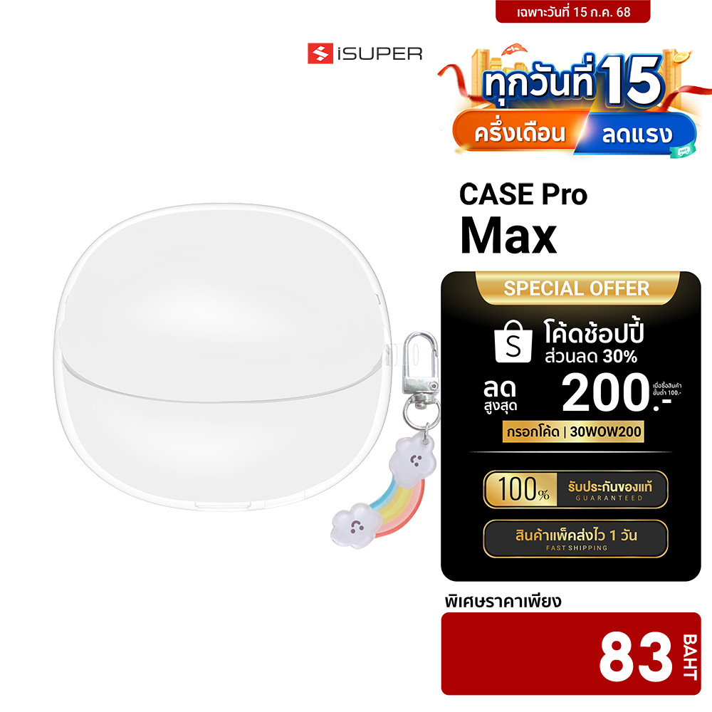 [ลดเหลือ 83] iSUPER SOUND PRO Max Case เคสหูฟังบลูทูธ เคสซิลิโคน ลดแรง ...