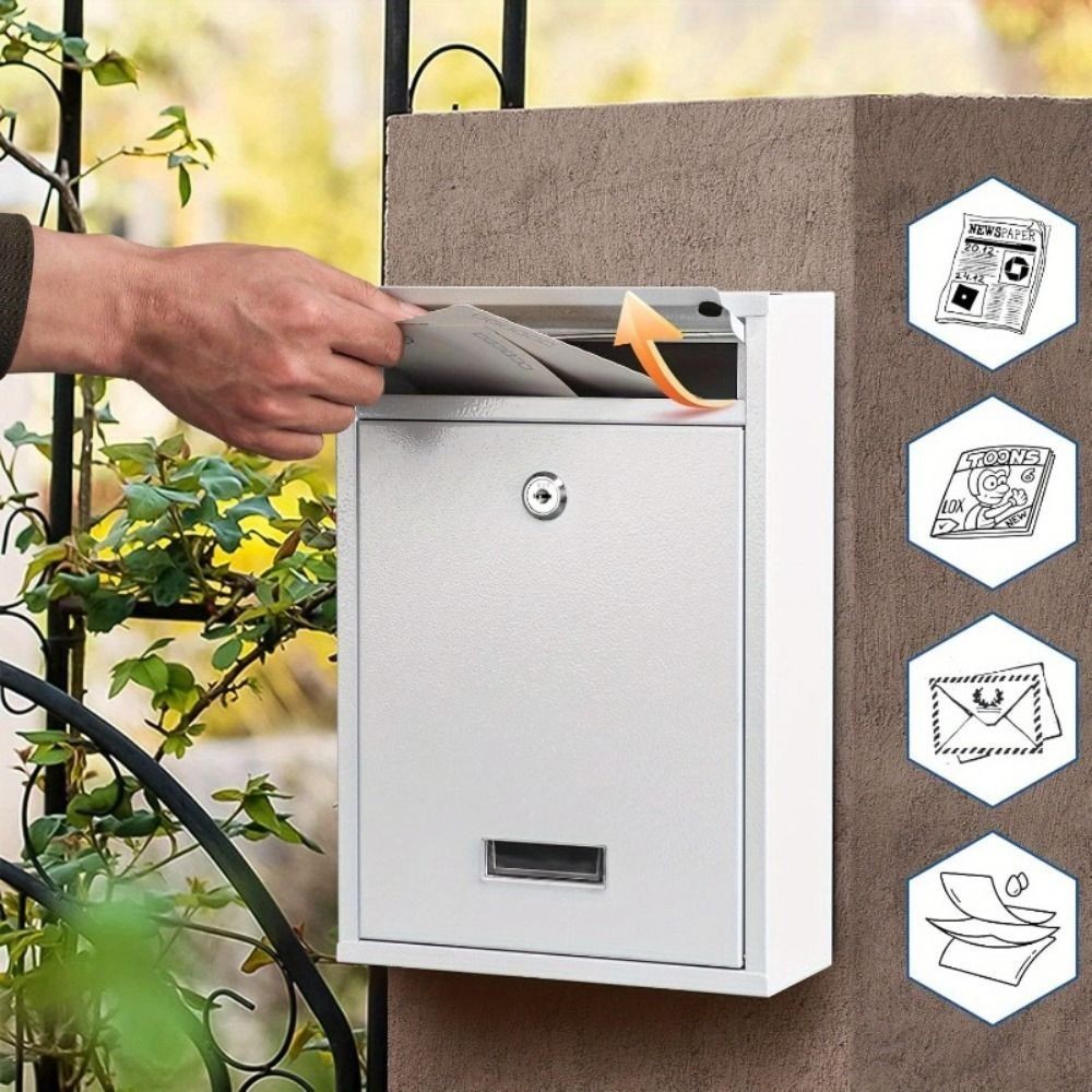 AUGUSTINA Tinklate Letter Boxes, Rainproof Iron Wall Mountedกล่องจดหมาย ...