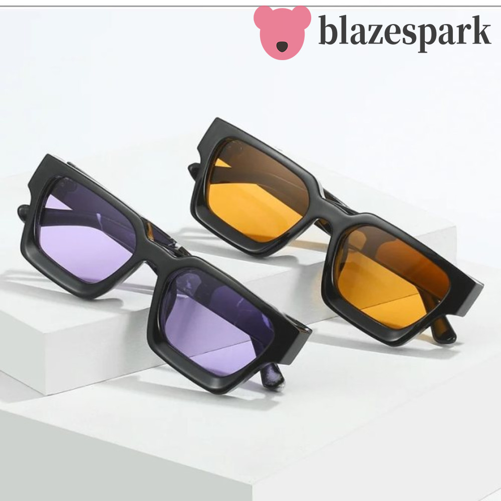 BLAZESPARK กรอบแว่นตากันแดด พิมพ์เสือดาว ขากว้างขนาดใหญ่ เหมาะสำหรับกลางแจ้ง ดีไซน์ Punk Vintage ...