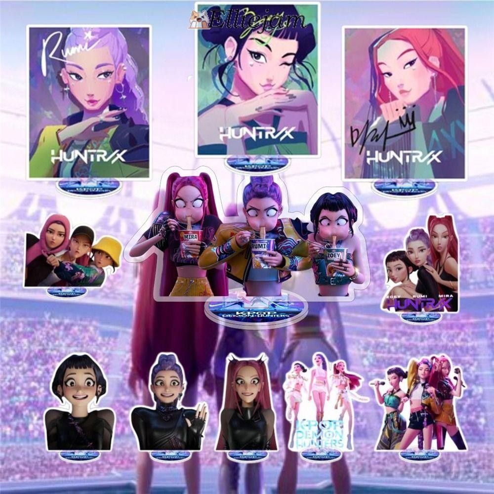 ELLIEJAM KPOP DEMON HUNTERS Merch,อะคริลิคขาตั้งแผ่นอัลบั้มโล่,อุปกรณ์ ...