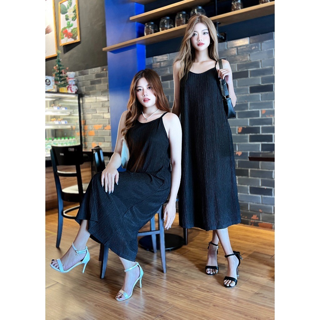 🌈🍓Star7.brand พร้อมส่ง🍓🆙COD🆙เดรสสายเดี่ยวปรับได้ แม็กซี่เดรสลำลอง เดรสไปทะเล คอวี/คอเหลี่ยม แขน ...