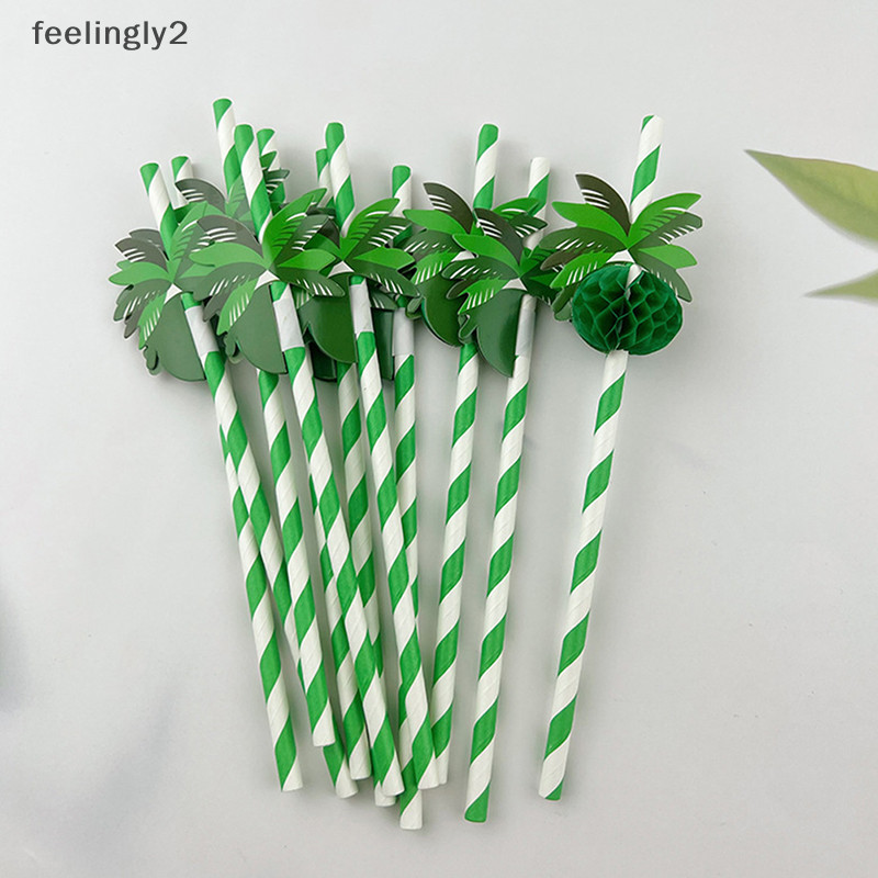 {สไตล์ฮอต} 50 ชิ้นมะพร้าวรังผึ้งกระดาษฟางทิ้ง Degradable Party Drinking ...