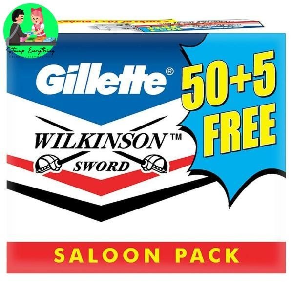 Gillette Wilkinson Sword ( 1กล่องมี 55ใบมีด ) ยิลเตต์ใบมีดโกนวิลคินสันซ ...