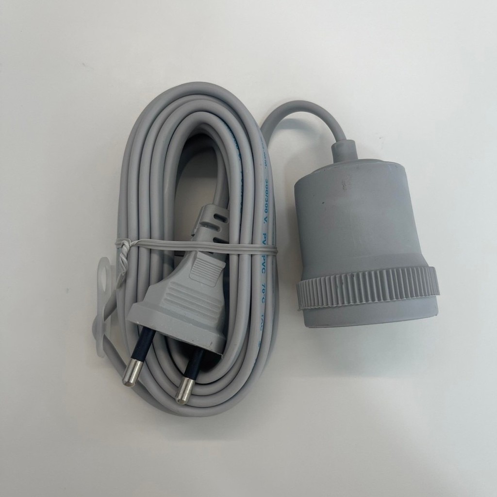 ขั้วกระเบื้องหุ้มยาง Sentoshi ขั้ว E27 ความยาวสายไฟ 5 เมตร ปลั๊กไฟ 2 ขากลม | Shopee Thailand