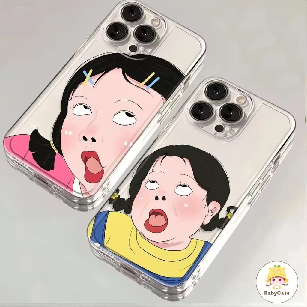 การ์ตูนตลกผีสาวหน้านิ่ม เคสOppo A15 A38 A7 A57 A16 A17 A58 A74 A17k A76 A16E A54 A52 A77 A16K ...