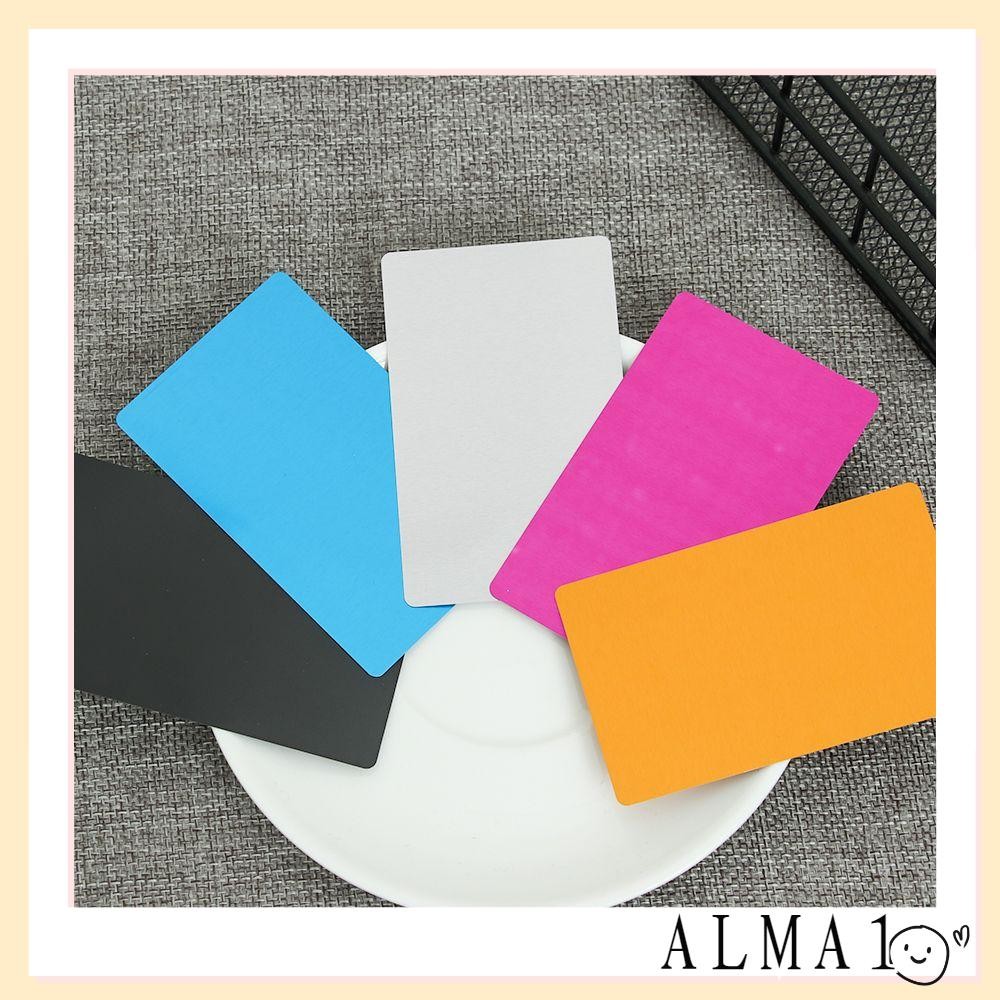 Alma 50 ชิ้น/เซ็ตโลหะ Carte แบบพกพาอลูมิเนียมธุรกิจเยี่ยมชมชื่อการ์ด ...