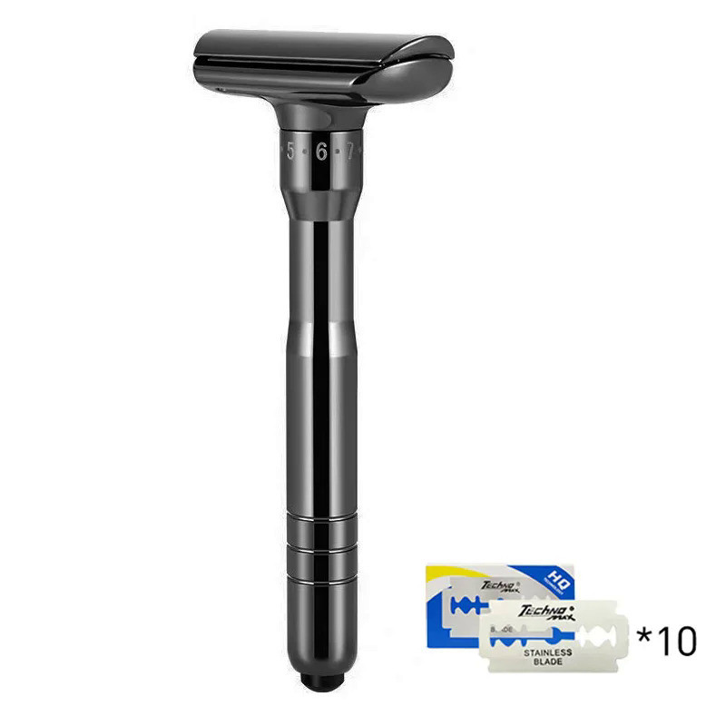 Men's Safety Razor Double-Edged Shaver 8 Speed Adjustable Sharpness ...