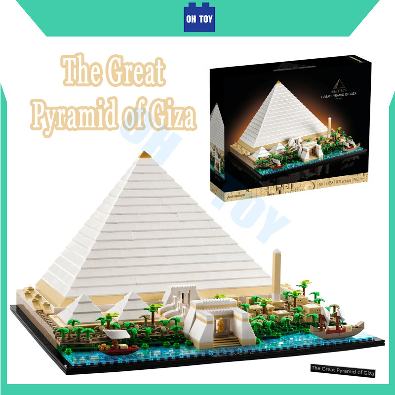 สถาปัตยกรรม Great Pyramid of Giza Set 21058, Home Décor Model Building ...