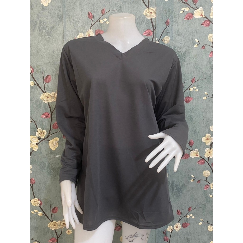 เสื้อแขนยาว ชาย/หญิงใส่ได้ เสื้อทำงาน คอวี รอบอก46-50นิ้ว รุ่น2591-สี ...