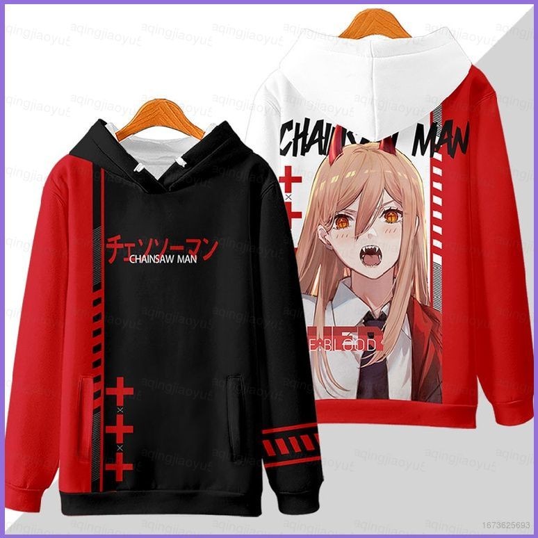 Anime Chainsaw Man Hoodie แขนยาว Casual แฟชั่น 3D พิมพ์เสื้อกันหนาว ...