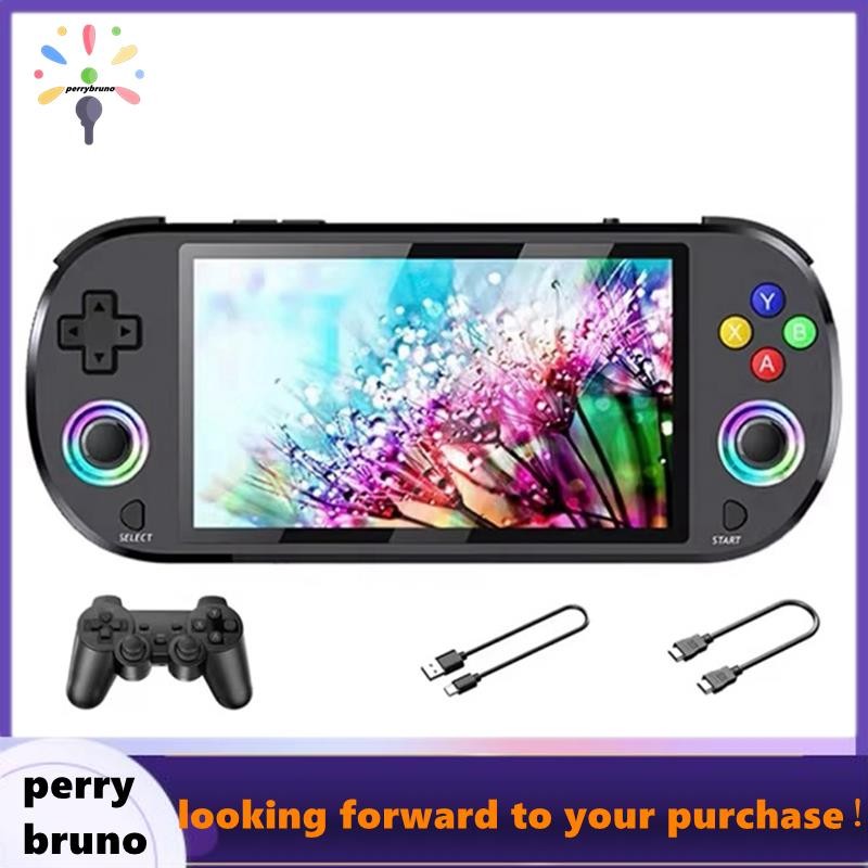 M22 Pro Retro เกมคอนโซล 128GB 5.0 นิ้วจอแสดงผล IPS RGB LED จอยสติ๊กสนับสนุน LINUX/Emelec 4.3 ...