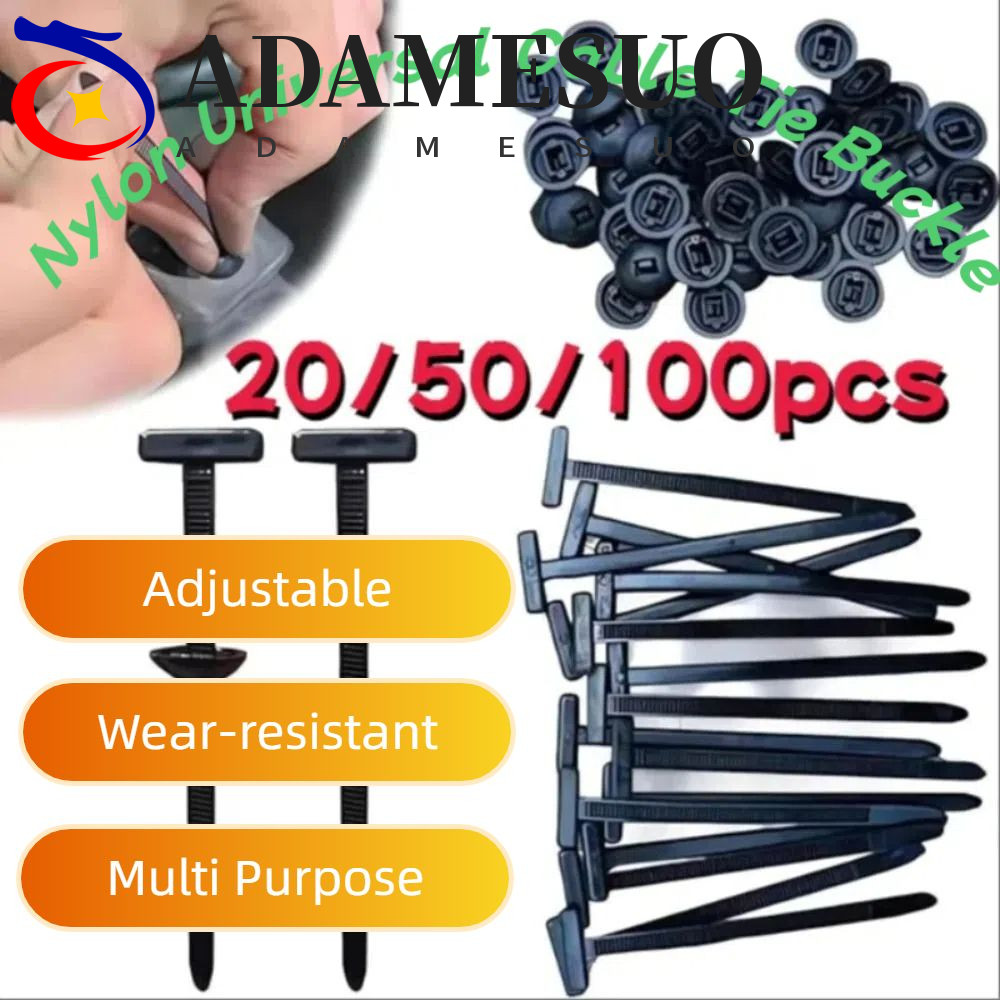ADAMESUO 20/50/100 ชิ้นไนลอน Universal Cable Tie Buckle, ทนทานอเนกประสงค์ Self-locking Zip Ties ...