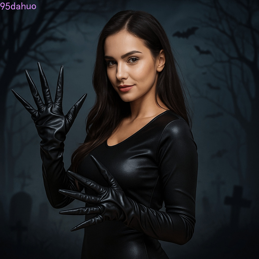 ถุงมือป้องกันนิ้วมือแบบGhost Claw สีดำ สำหรับคอสเพลย์ Halloween ทำจากPU ...