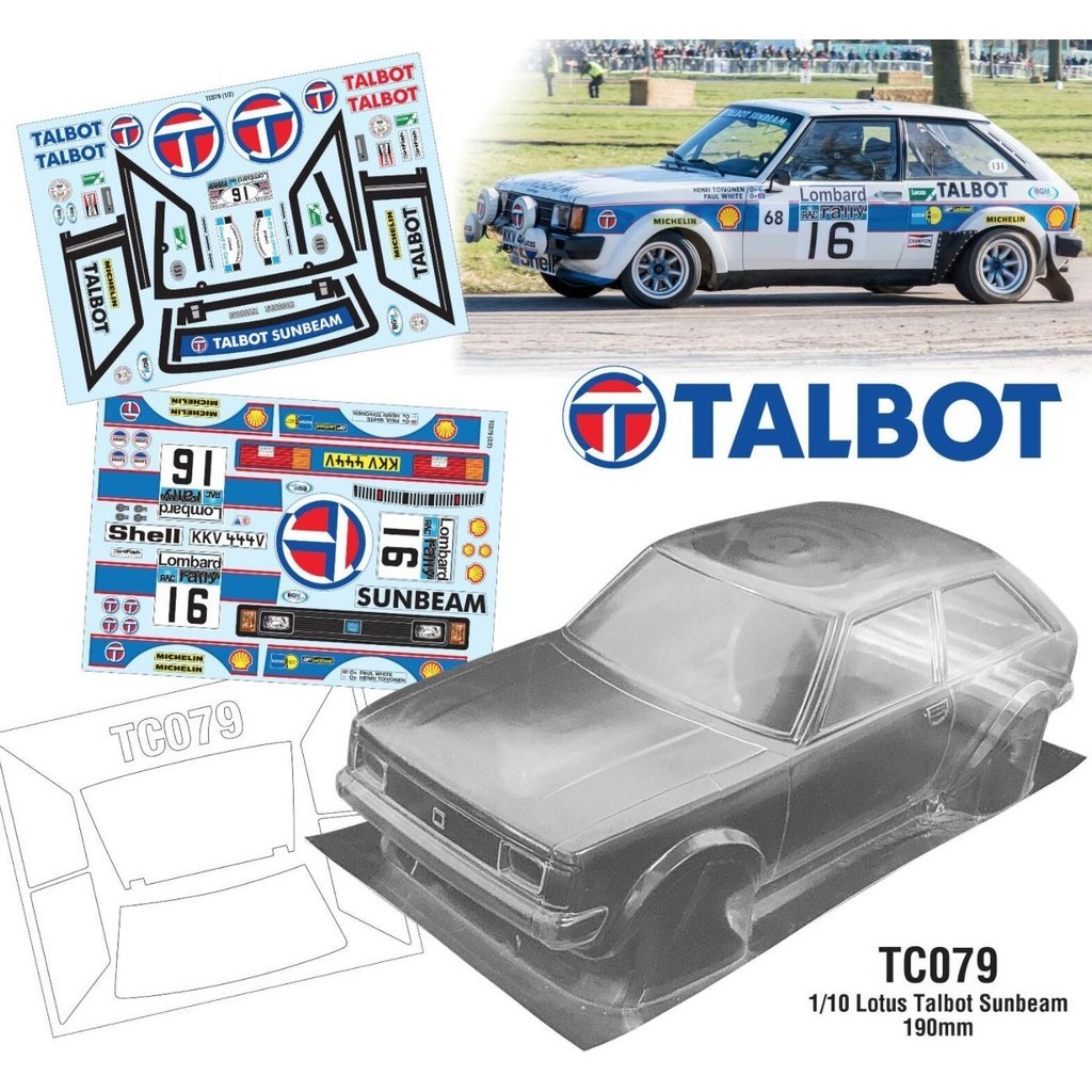 Tc079 1/10 Lotus Lotus Lotus Talbot Sunbeam Rally Car Shell Flat ...