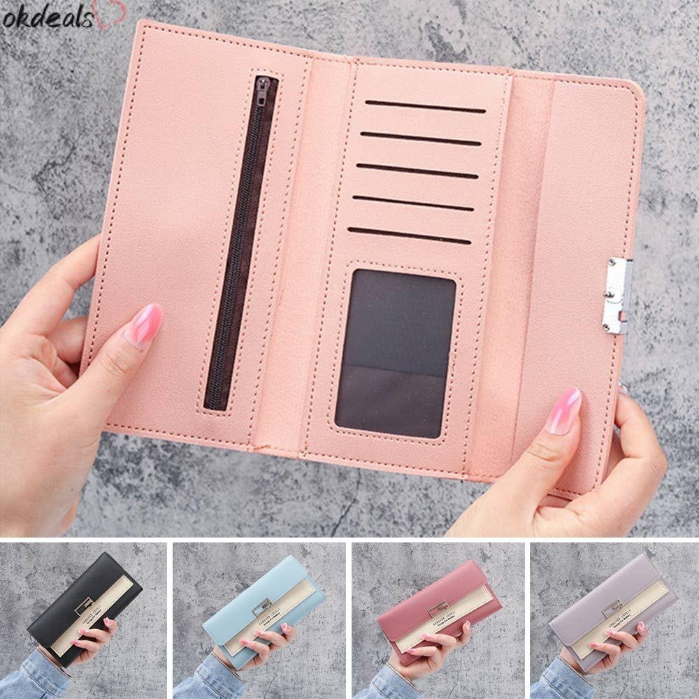 Okdeals กระเป๋าสตางค์ใบยาว Lady Card Holder กระเป๋าคลัทช์ใส่เหรียญ ...