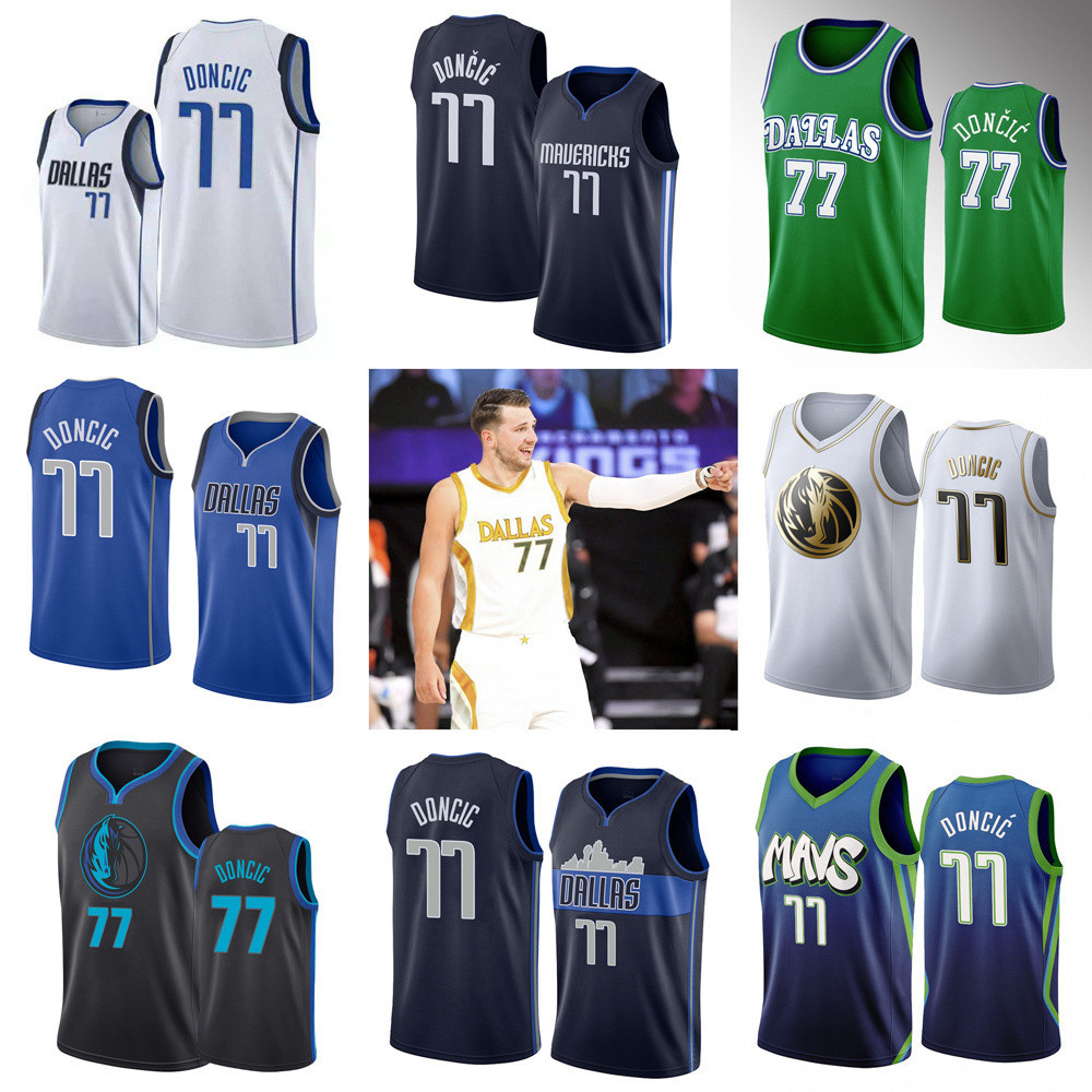 DALLAS Mavericks 77 doncic embroidery JERSEY | Shopee Thailand