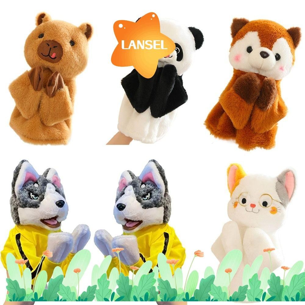 Lansel 1/2 ชิ้น Husky Vocal Hand Puppet, Plush Battle Boxing Dog Doll ...