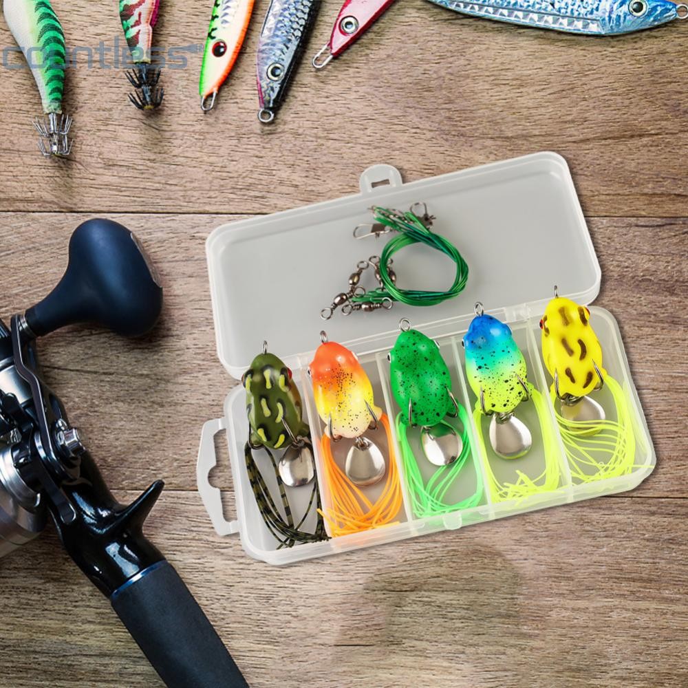 5 ชิ้น Soft Ray Frog Swimbait พร้อมตะขอคู่ช้อนกบทนทานเหยื่อตกปลา ...