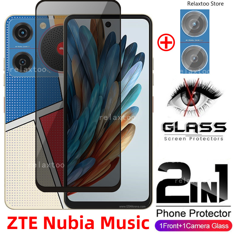 Ztenubiamusic 2024 2IN1 หน้าจอความเป็นส่วนตัวปกป้องฟิล์มแก้วสําหรับ ZTE ...
