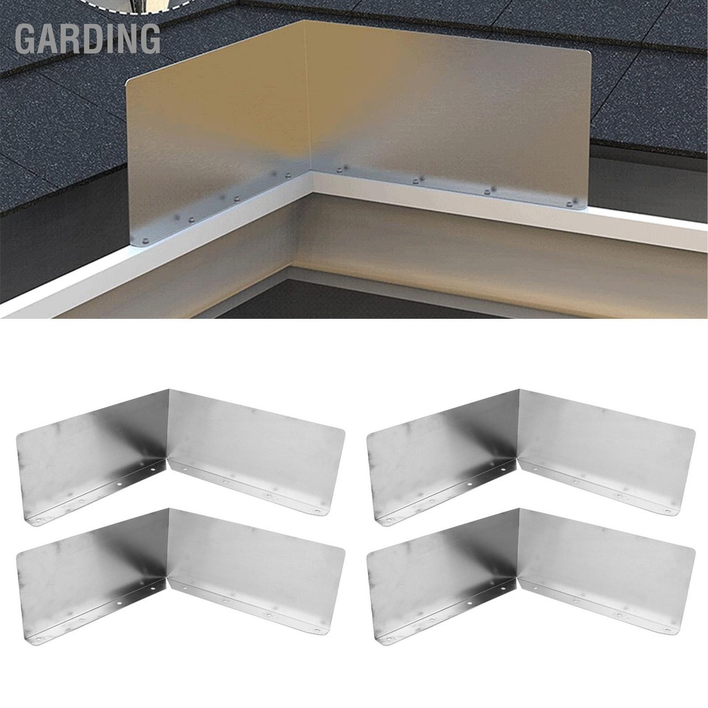 Garding 4 ชิ้น Gutter Valley Splash Guards อลูมิเนียมรางน้ำฝน Roofing ...