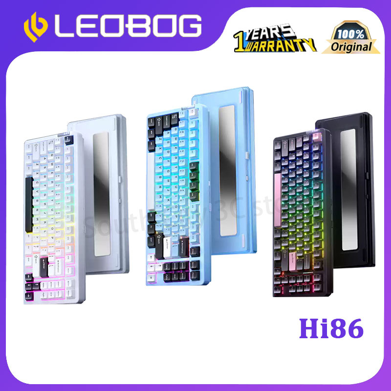 Leobog Hi86 คีย์บอร์ดเชิงกลก้อนอลูมิเนียม 75% พร้อมสายเคเบิลบลูทูธสอบจําลองที่สามแบบกําหนดเอง ...