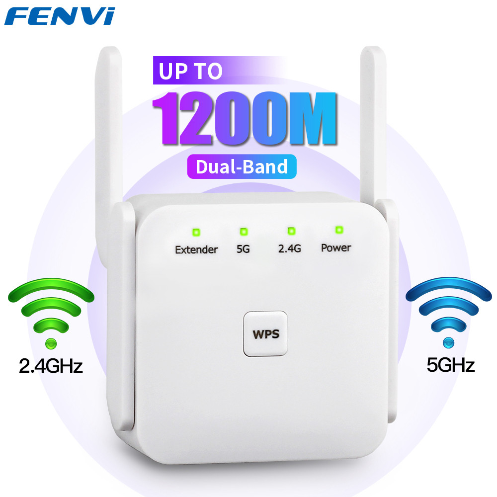 5ghz WiFi Repeater AC1200 Wi-Fi Booster WiFi Extender Amplifier 2.4G ...