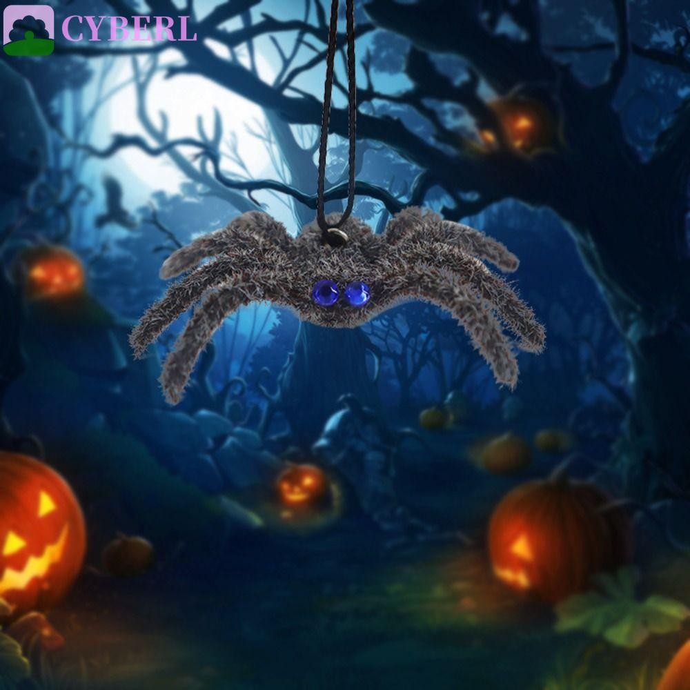 Cyberlinx ฮาโลวีนตุ๊กตา Spider จี้, ตลกปลอม Flocking Black Spider ...