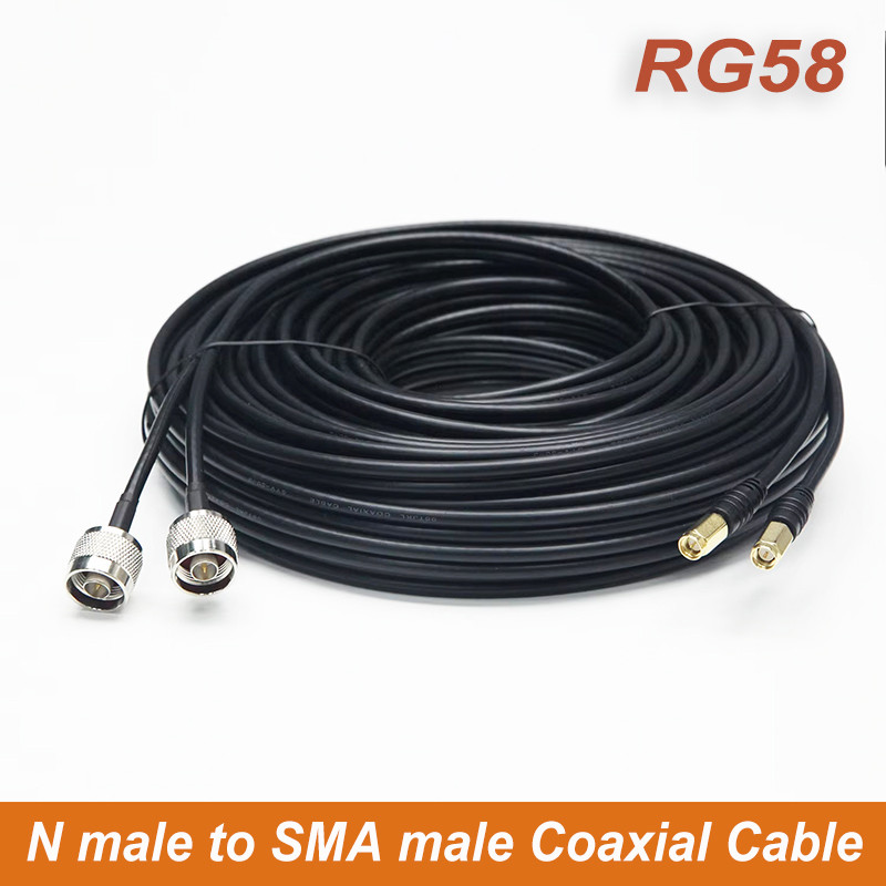 Rg58 Double Parallel Cable N ชาย SMA ชาย RF Extension Coaxial สําหรับ ...