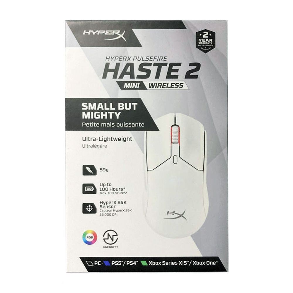 HyperX Pulsefire Haste 2 Mini Wireless Gaming Mouse ( White ) 7D389AA ...