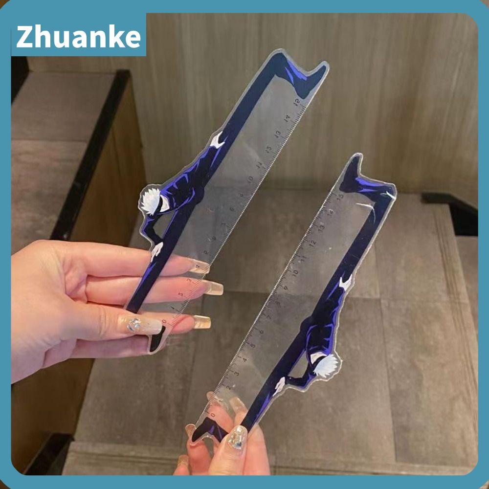 ZHUANKE Straightedge, 15 ซม.โปร่งใส Gojo Satoru ไม้บรรทัด, Creative ความแม่นยําสูงเครื่องมือวาด ...
