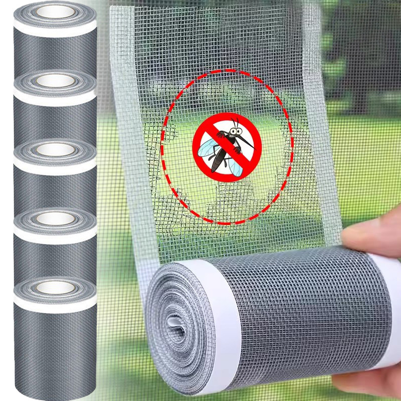 1/2/4ม้วน 5M Self-Adhesive Window Screen ป้องกันแมลงยุงซ่อมเทป ...
