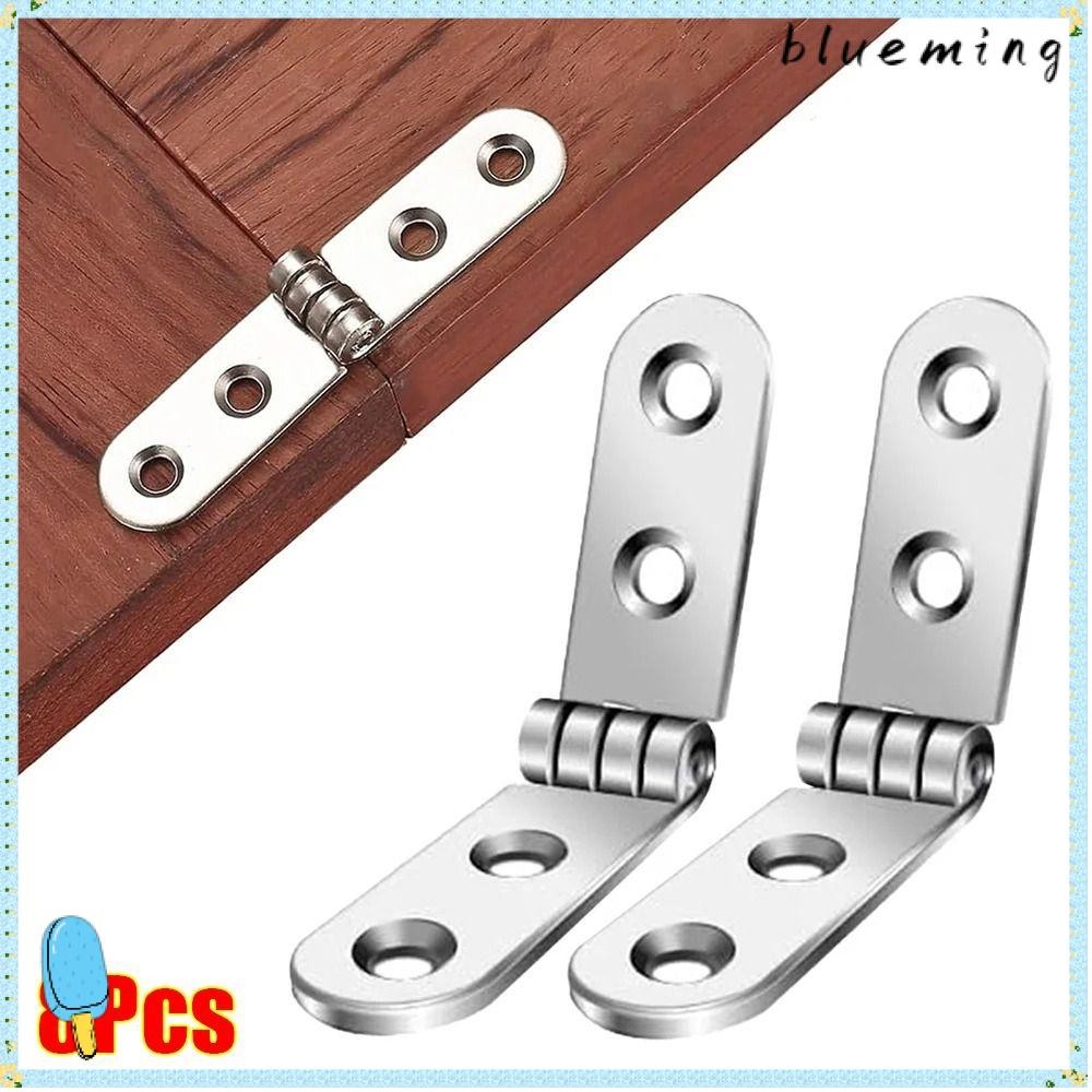 BLUEMING 8 ชิ้น Flap Screw-On บานพับ, อุปกรณ์เสริมฮาร์ดแวร์เฟอร์นิเจอร์ บานพับแบบพับได้ 270 องศา ...