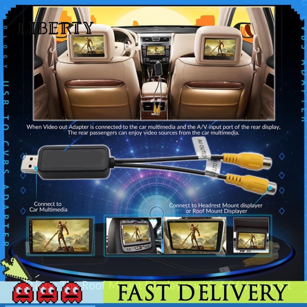 Usb To CVBS สายวิดีโอ RCA 2 CVBS เอาต์พุต USB ถึงสาย RCA รถวิทยุอุปกรณ์เสริม | Shopee Thailand