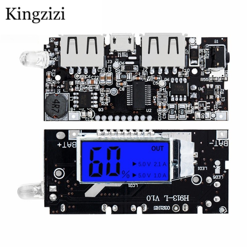 Dual USB 5V 1A 2.1A Mobile Power Bank 18650 แบตเตอรี่ Charger PCB โมดูลอุปกรณ์เสริมสําหรับ ...