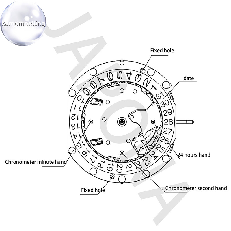 อุปกรณ์เสริมการเคลื่อนไหวนาฬิกา kamembelling PE90 Movement 6-pin 3 ...