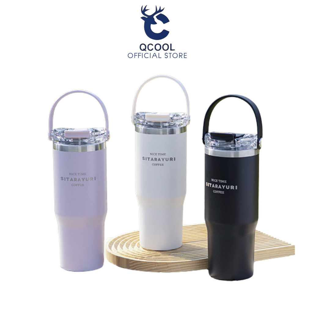 SITARAYURI (ของแท้) แก้วเก็บความเย็น/ร้อน แบบมีหูหิ้ว แก้วสแตนเลสพกพา ฝาแบบใหม่ 600ml 900ml แก้ว ...