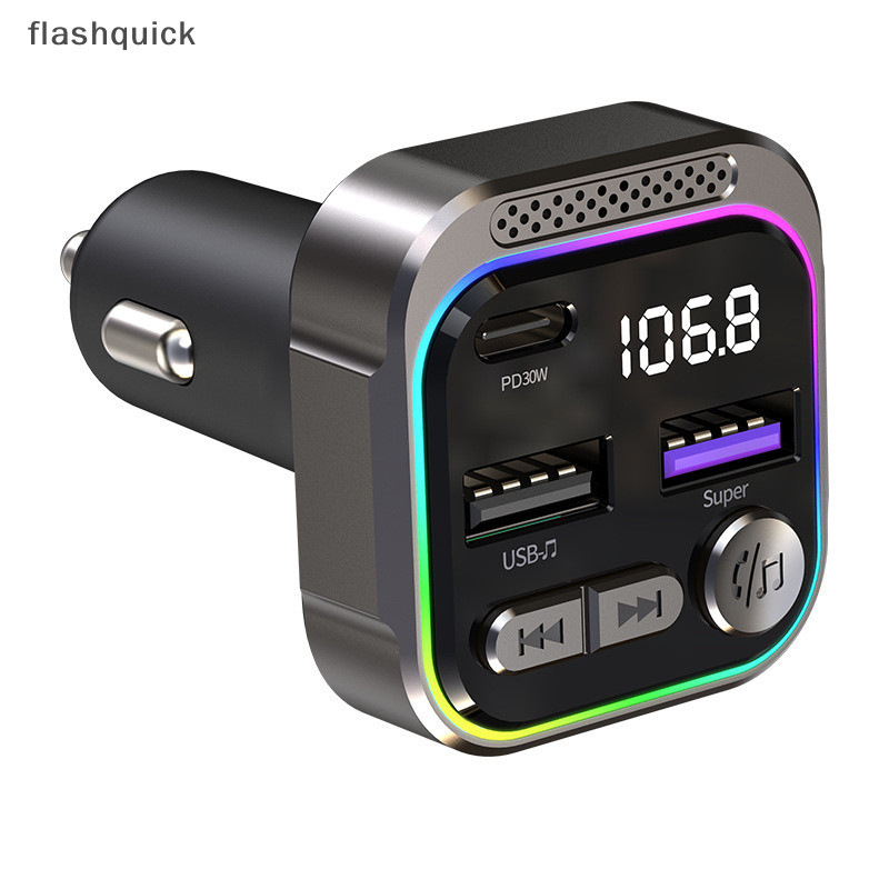 Flashquick รถ 5.3 อะแดปเตอร์เครื่องส่งสัญญาณ FM สําหรับรถยนต์ 60W PD ...