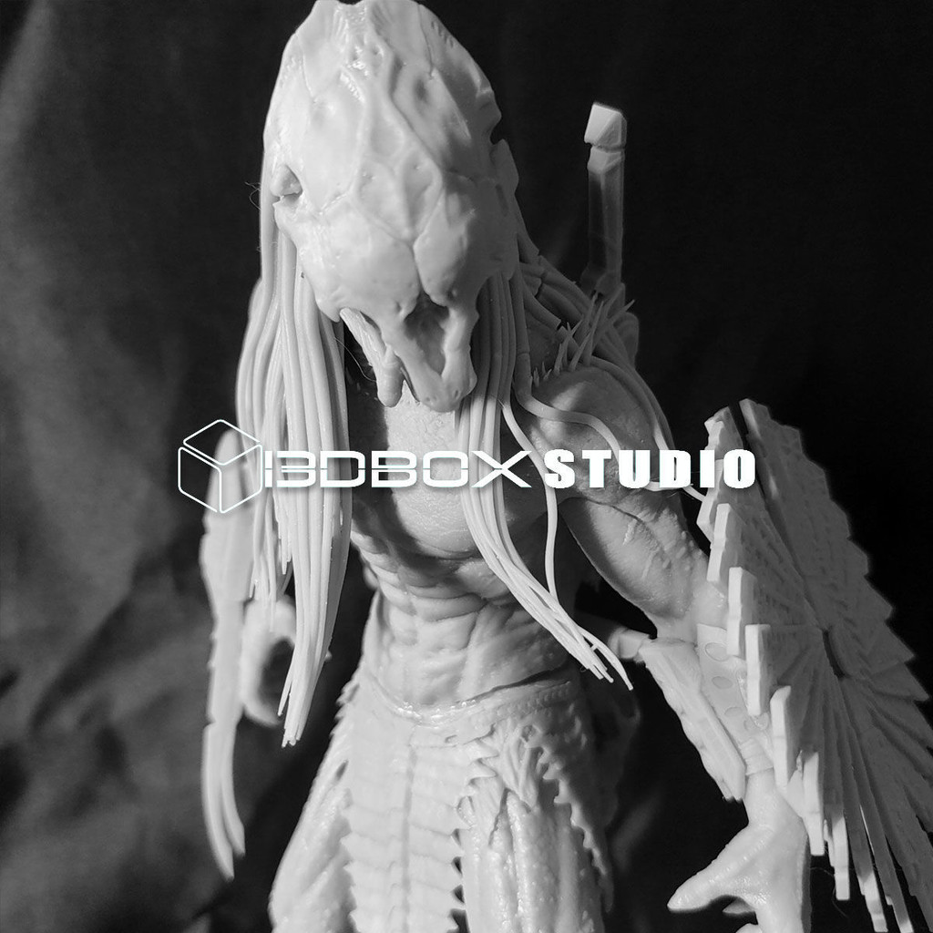 Predator Space Alien Trendy Play Trunk โมเดลสีขาว12K การพิมพ์3มิติที่มี ...