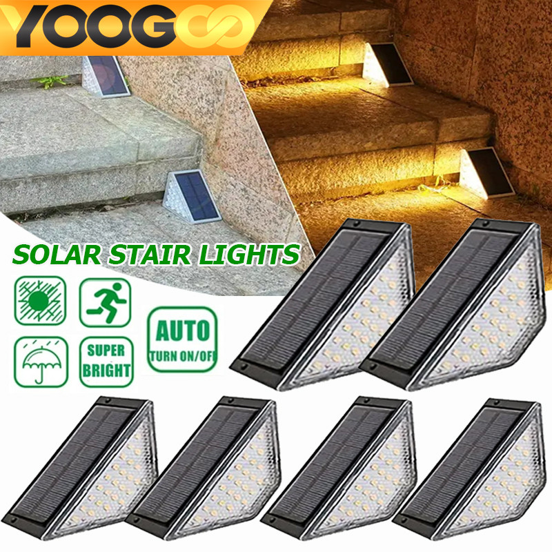YOOGOO แสงขั้นตอนพลังงานแสงอาทิตย์ โคมไฟ Led กันน้ำกลางแจ้ง บันได โคมไฟ ...