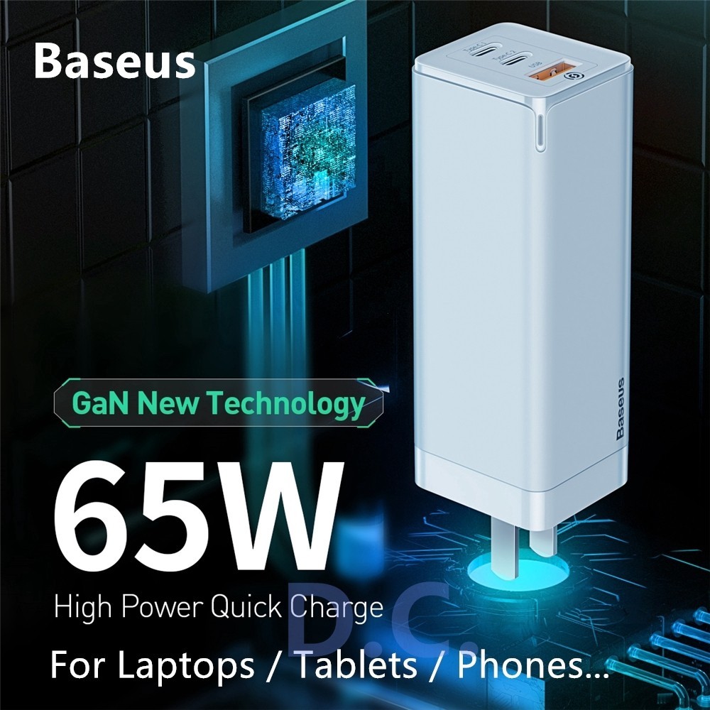 Baseus 65w หัวชาร์จเร็ว USB Adapter Gan USB Type C Fast Quick charger ...