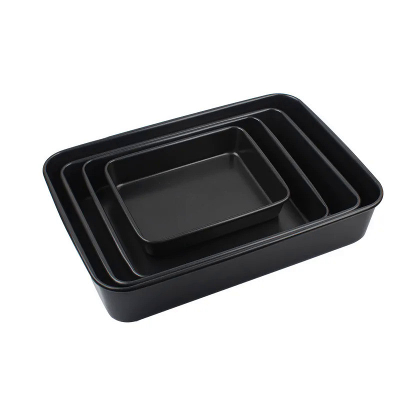 Black Carbon Steel Rectangular Baking Tray Loaf Toast Bread Cake ...