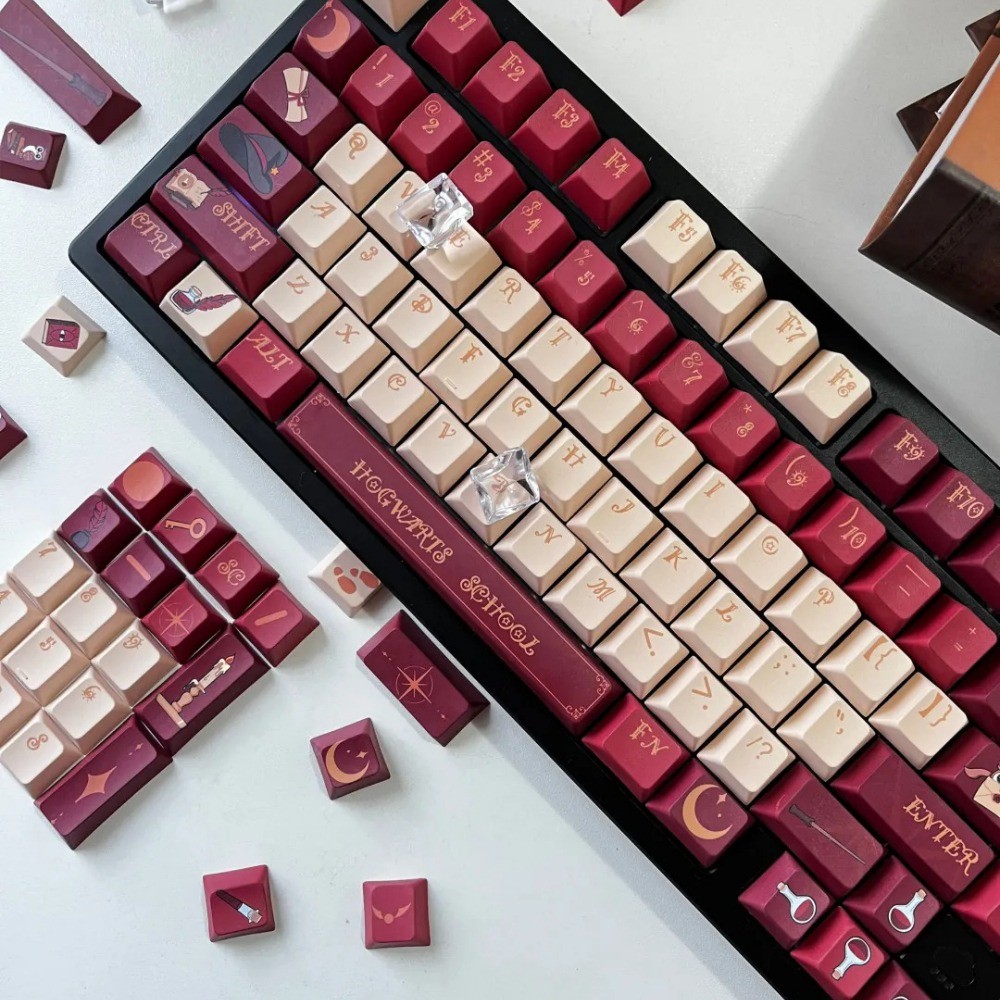 Gryffindor Keycaps โปรไฟล์เชอร์รี่ PBT Keycap ระเหิดห้าด้านคีย์บอร์ด MX ...