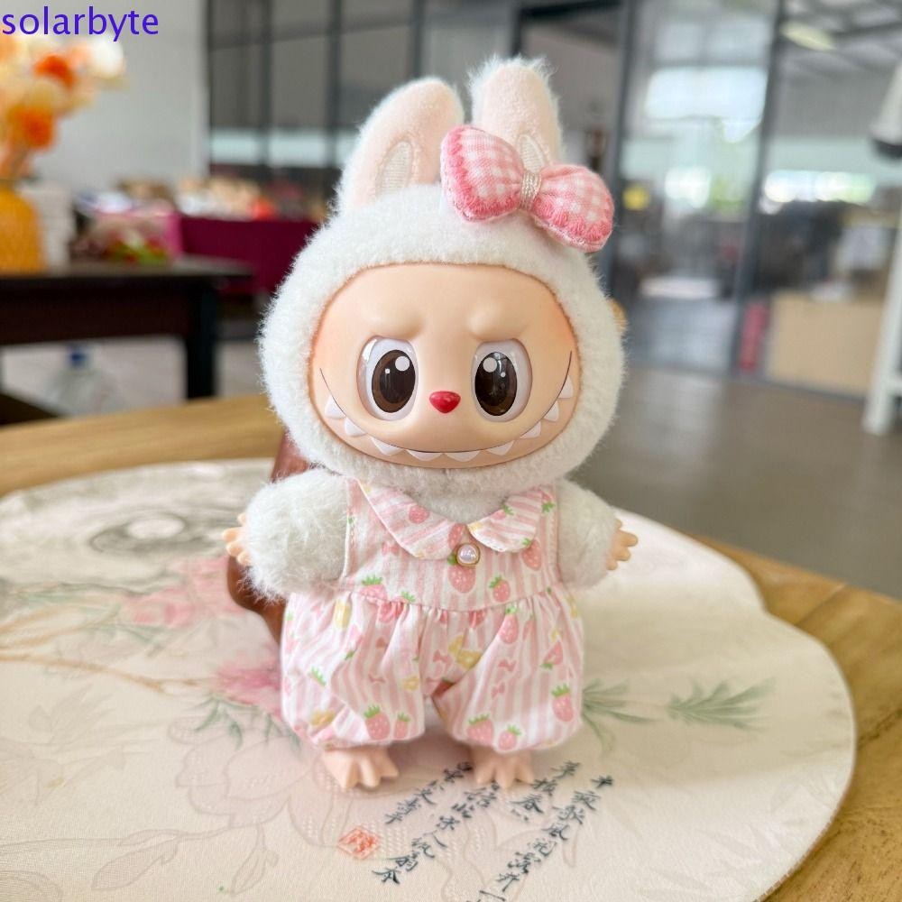 SOLARBYTE 1 ชุดนั่ง Labubu Time ผ้า, Dress Up เปลี่ยน Labubu ตุ๊กตาเสื้อผ้า, ชุด Handmade สตรอ ...
