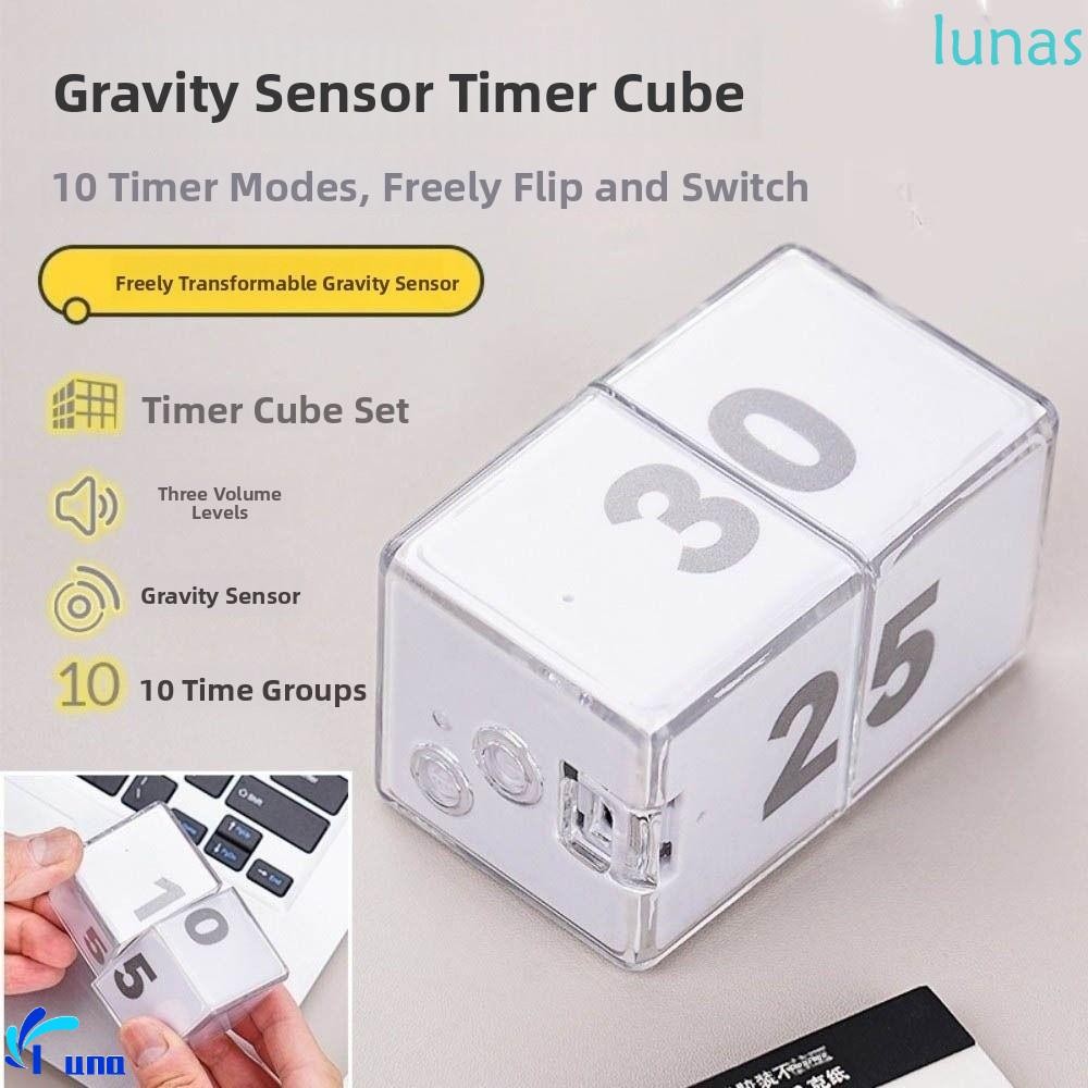LUNASOL Flip Gravity Sensing Timer, Silen Time Management Cube Counting Timer, Multifunctional ...