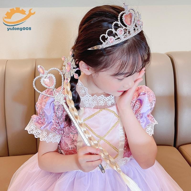 [MR] 3 ชิ้น/เซ็ตสาวน้อย Elsa Magic Wand Queen Crown Snowflake Weaving ...