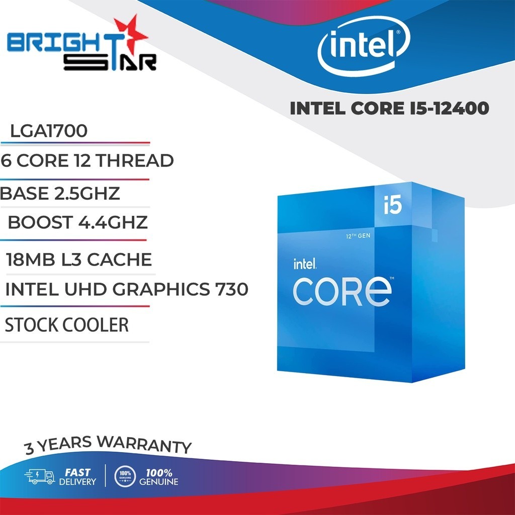 Processor INTEL CORE I5-12400/LGA1700/6 CORE 12 THREAD/BASE 2.5GHZ ...