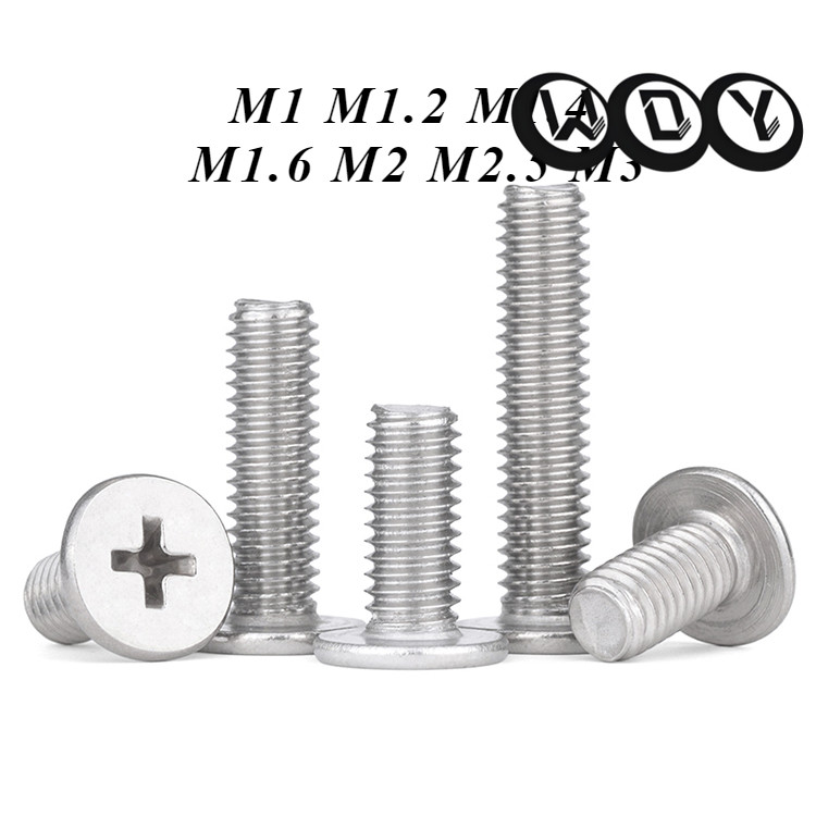 [XSP] 304 สแตนเลสสตีล Phillips สกรูหัวแบน M1/M1.2/M1.4/1.6/M2/M2.5/M3 สกรูหัวบาง CM สกรู ...