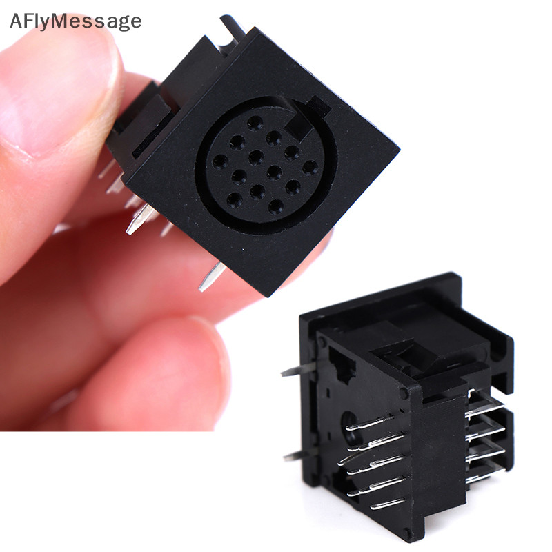 Afl DIN 13 Pin Circular Jack Female Panel Mount PCB Mount Connector ...